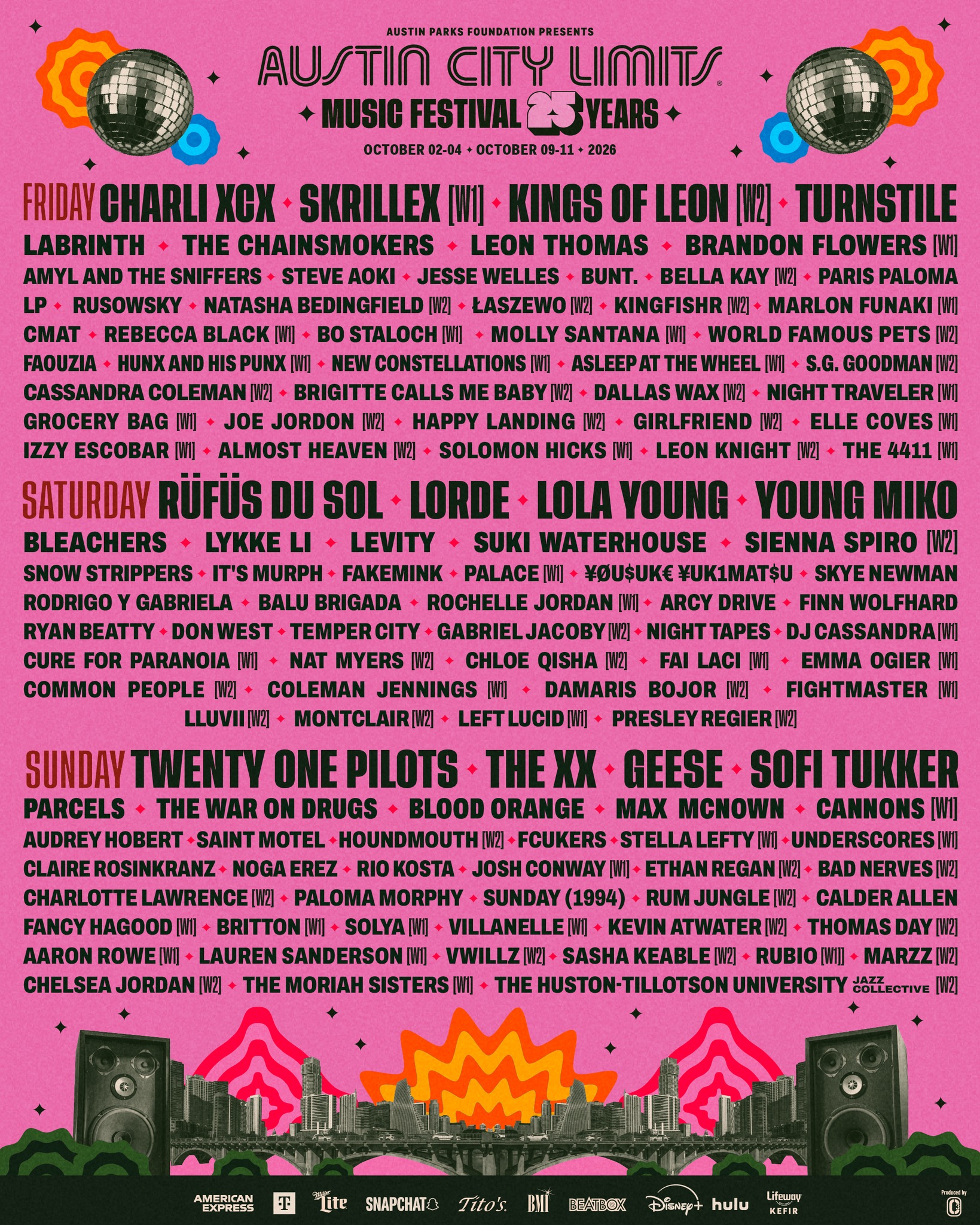 Austin City Limits 2026 Lineup | Grooveist